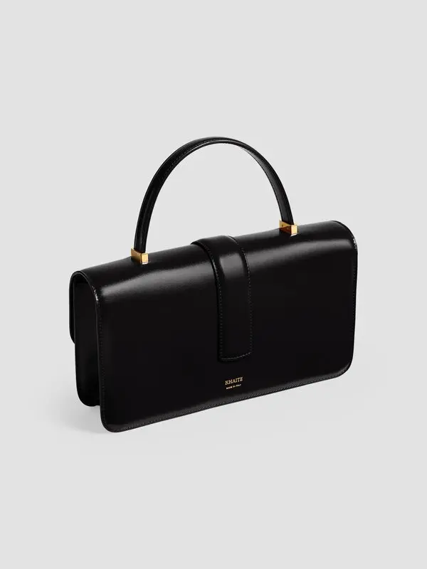 Khaite Blake Leather Top Handle Bag - Black
