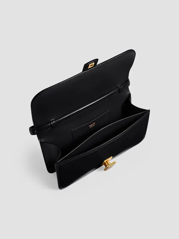 Khaite Blake Leather Top Handle Bag - Black