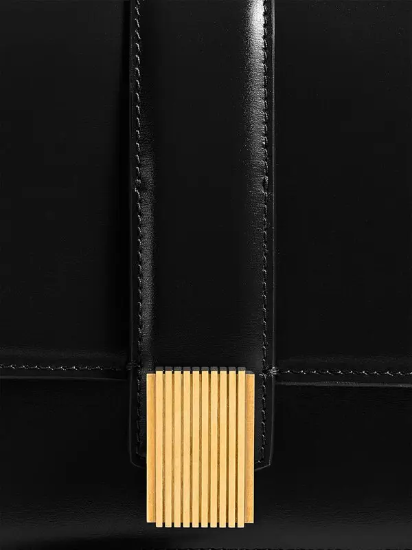 Khaite Blake Leather Top Handle Bag - Black