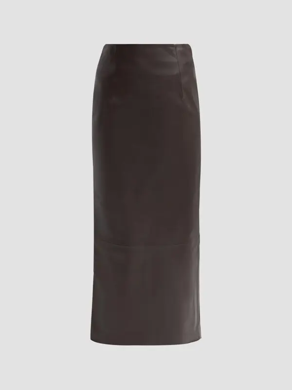 Loulou De Saison Inga Leather Maxi Skirt - Coffee
