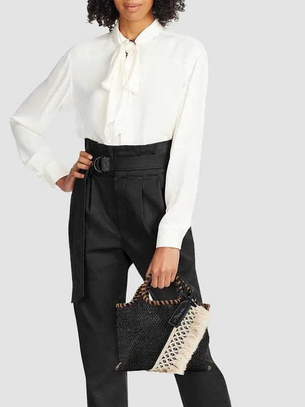 3.1 Phillip Lim Mini Fringed Raffia Tote Bag