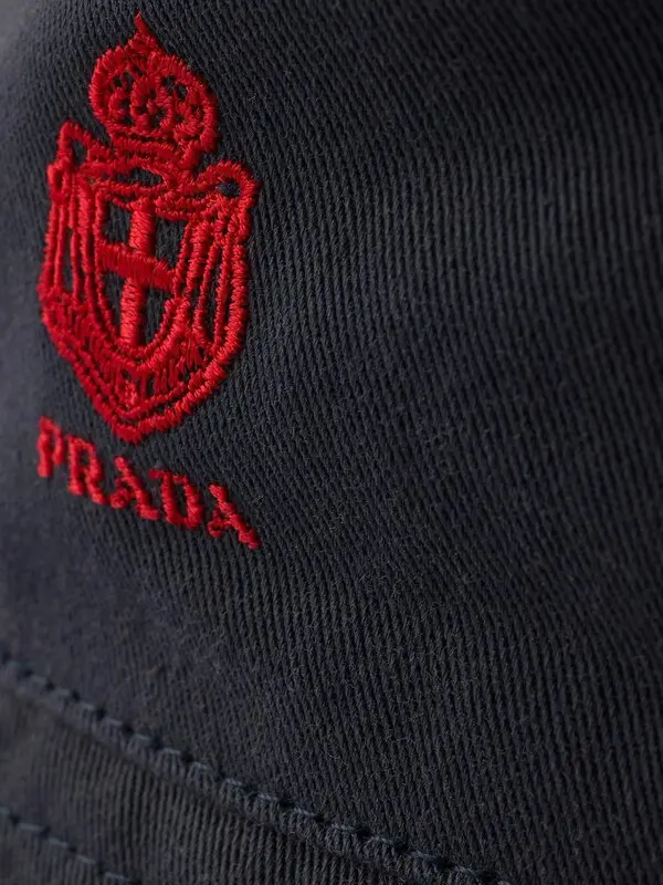Prada Old Gabardine Bucket Hat - Blue