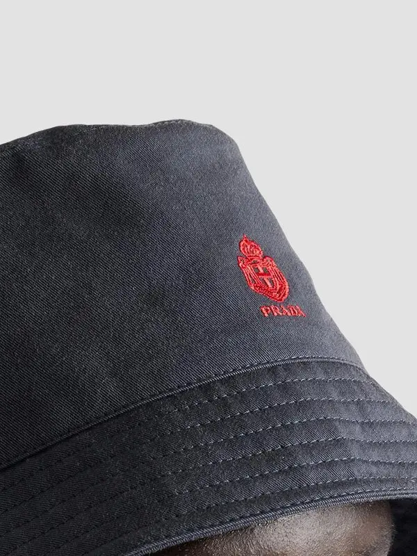 Prada Old Gabardine Bucket Hat - Blue