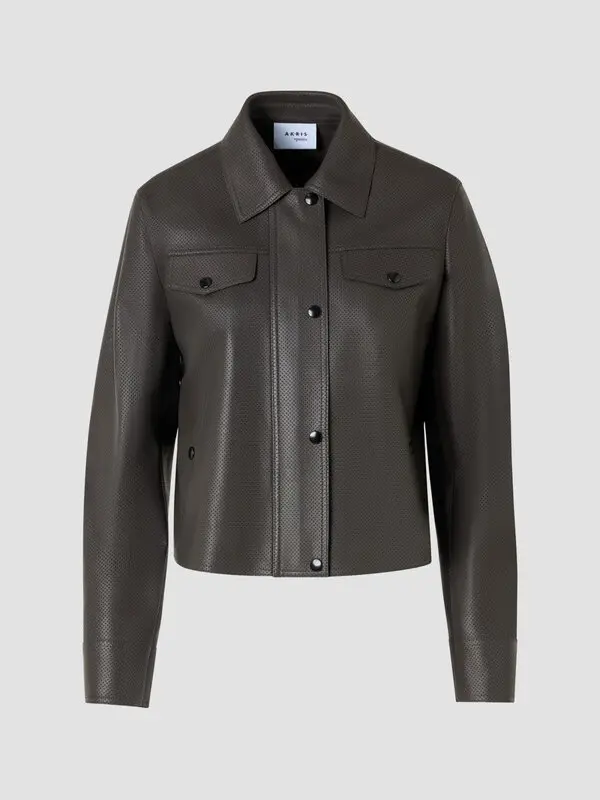 Akris Leather Motorbike Jacket - Olive
