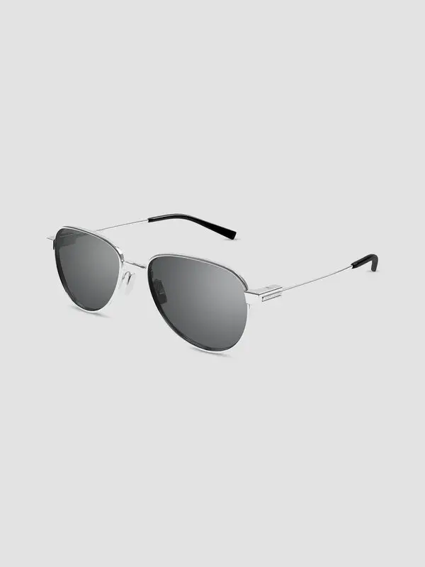Saint Laurent 53mm Round Metal Sunglasses - Silver Black