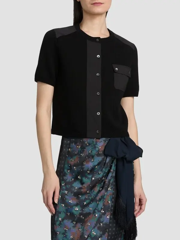 3.1 Phillip Lim Wool Short Sleeve Cardigan