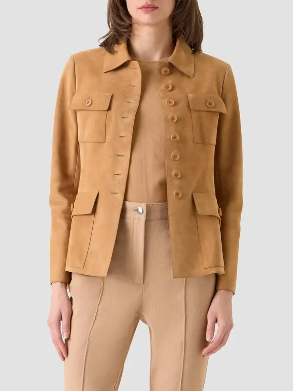 Akris Delia Suede Utility Jacket