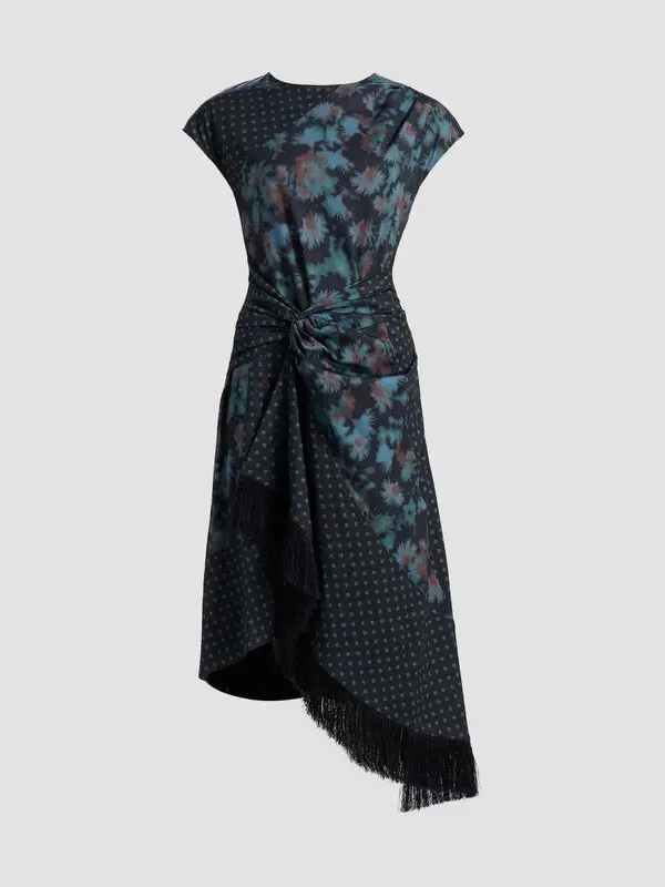 3.1 Phillip Lim Desert Flower Twist Multi-print Midi-dress