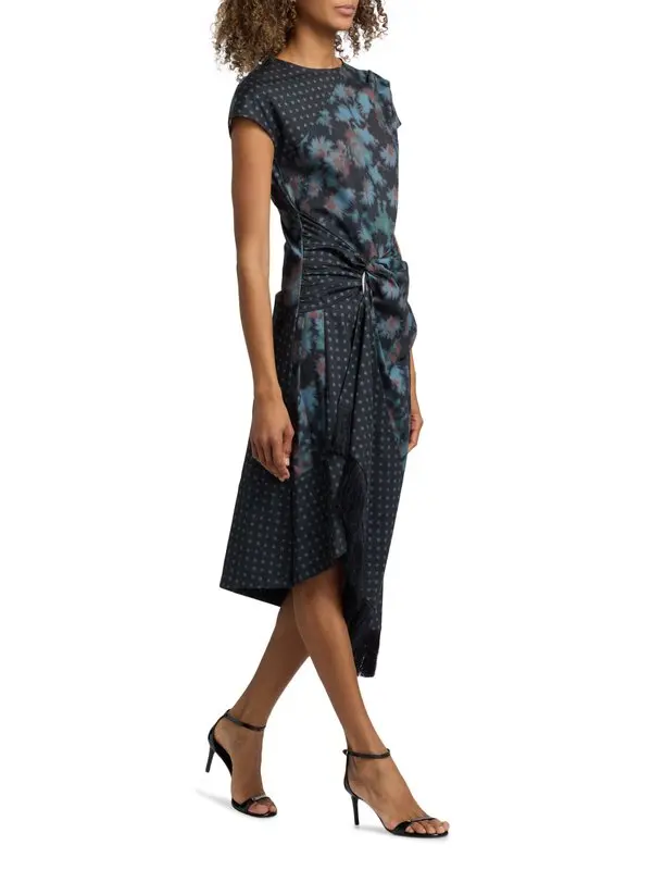 3.1 Phillip Lim Desert Flower Twist Multi-print Midi-dress