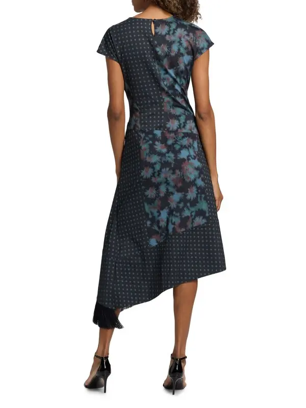3.1 Phillip Lim Desert Flower Twist Multi-print Midi-dress