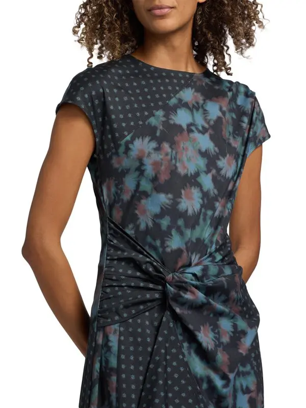 3.1 Phillip Lim Desert Flower Twist Multi-print Midi-dress
