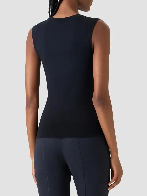 Akris Stretch-silk Knit Top - Black