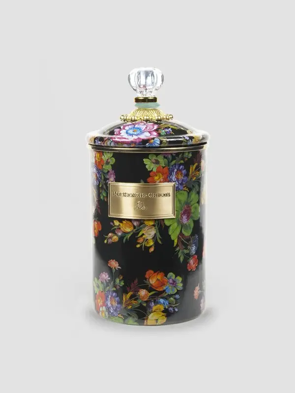 MACKENZIE-CHILDS Flower Market Canister - Black
