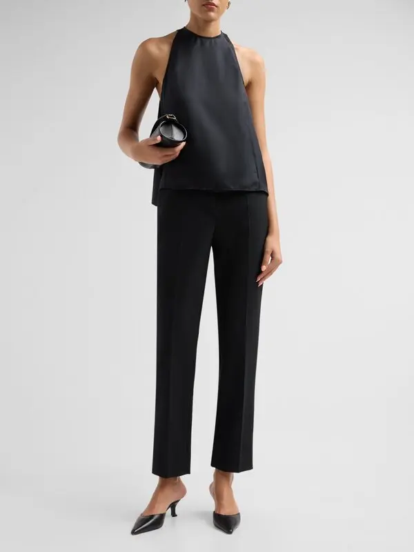Loulou De Saison Cami Silk Sleeveless Cape Top - Black