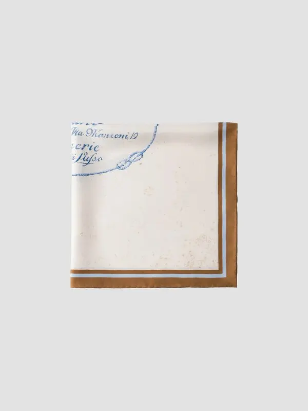 Prada Printed Silk Twill Scarf - Brown