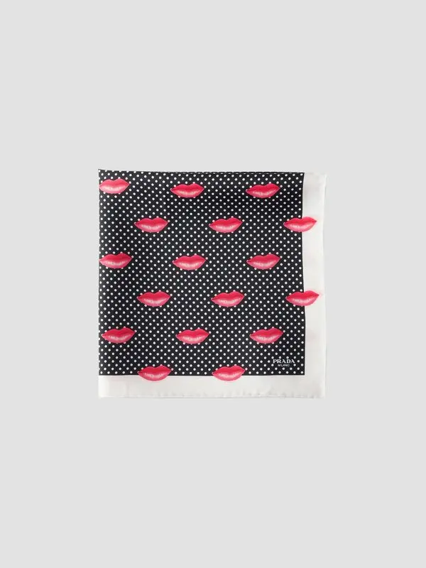 Prada Printed Silk Twill Scarf - Multicolored