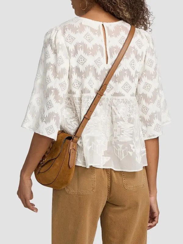 Ba&sh Apollon Embroidered Babydoll Top