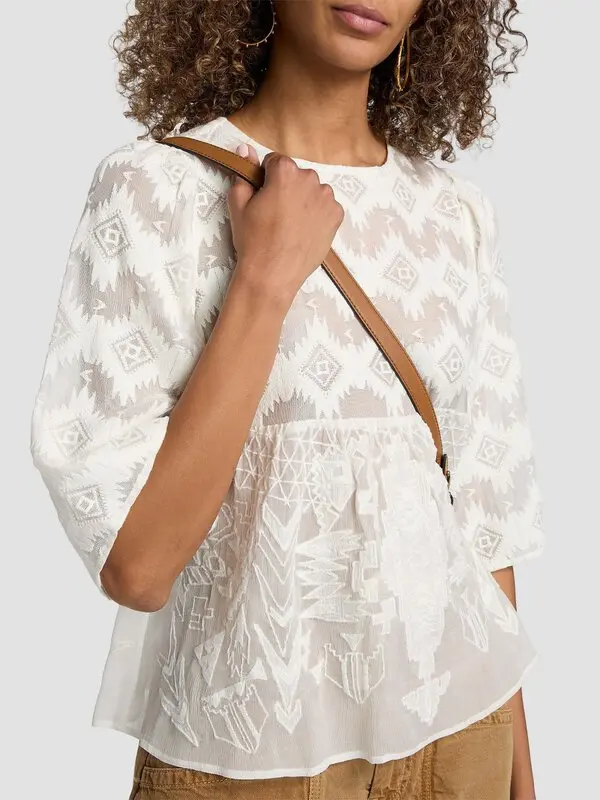 Ba&sh Apollon Embroidered Babydoll Top