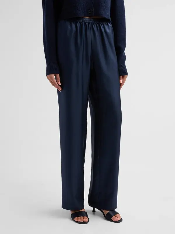 Loulou De Saison Alera Satin Wide-leg Pants