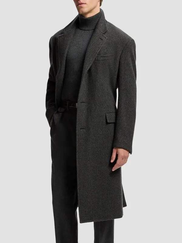 Ralph Lauren Purple Label Glenn Houndstooth Wool-cashmere Coat
