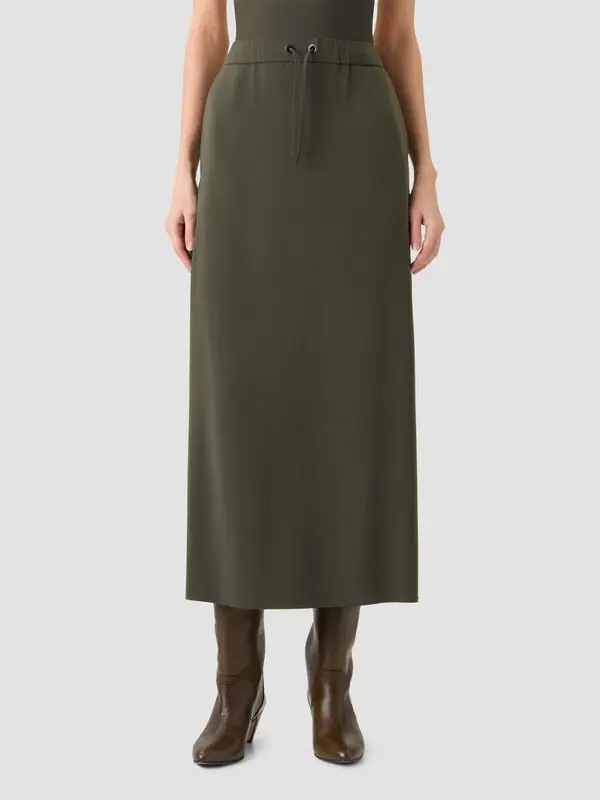 Akris Lasercut Crêpe Drawstring Midi Skirt