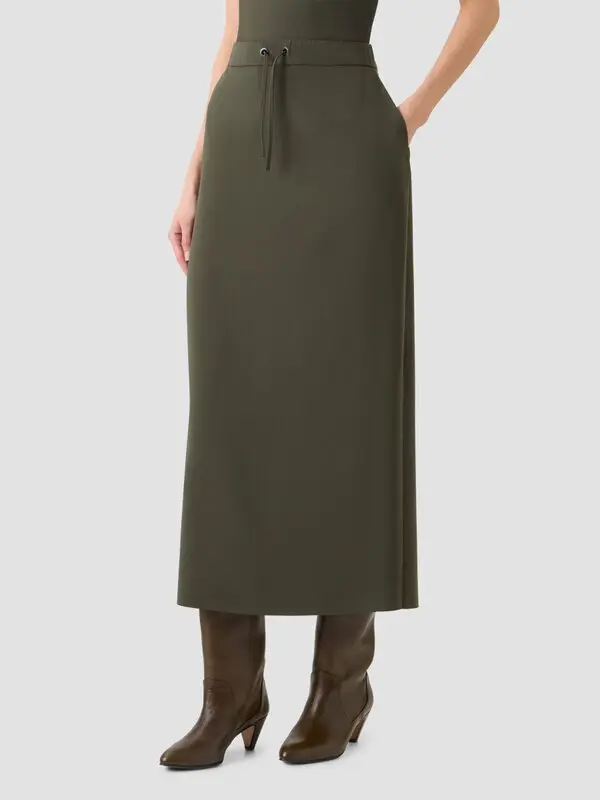 Akris Lasercut Crêpe Drawstring Midi Skirt