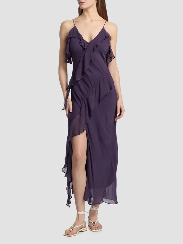 Ba&sh Oceane Ruffled Midi-dress