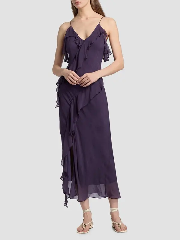 Ba&sh Oceane Ruffled Midi-dress