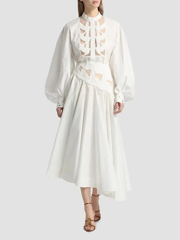 Zimmermann Luna Applique Cotton Maxi Skirt