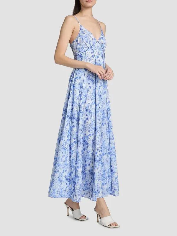 Rosie Assoulin Cami Floral Cotton Poplin Maxi Dress
