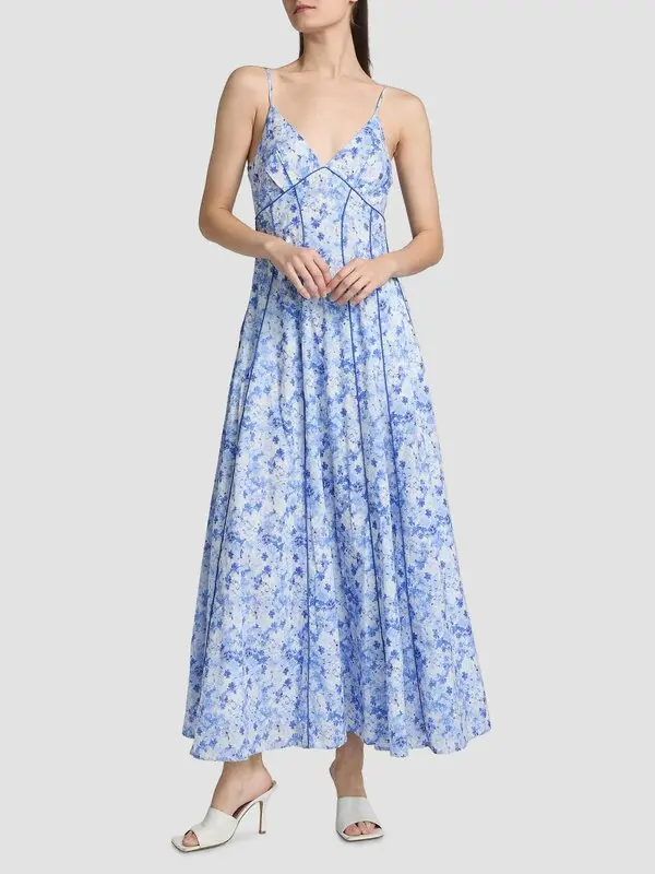 Rosie Assoulin Cami Floral Cotton Poplin Maxi Dress