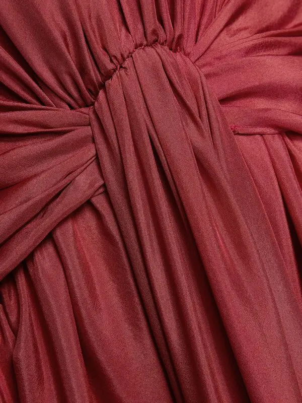 Zimmermann Indra Silk Plunge Halter Maxi Dress - Raspberry