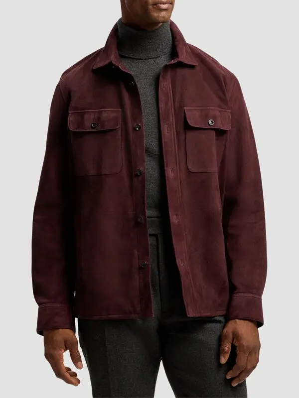 Ralph Lauren Purple Label Calloway Suede Shirt Jacket