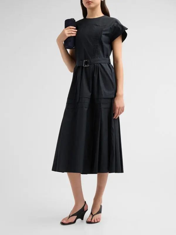 3.1 Phillip Lim Pleated Cotton Poplin Midi Dress