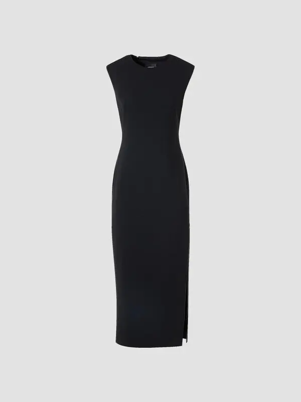 Akris Wool-blend Sheath Midi Dress - Black