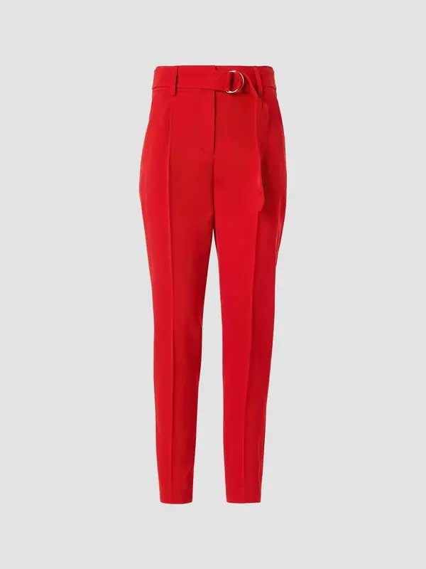 Akris Fred Virgin-wool Belted Mid-rise Tapered-leg Pants