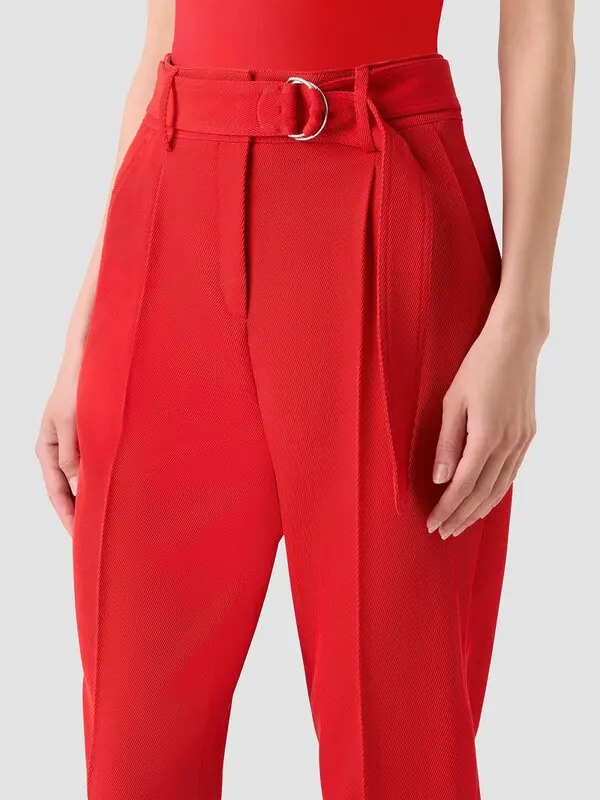 Akris Fred Virgin-wool Belted Mid-rise Tapered-leg Pants
