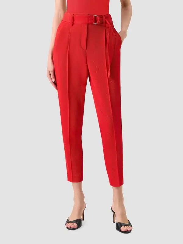 Akris Fred Virgin-wool Belted Mid-rise Tapered-leg Pants