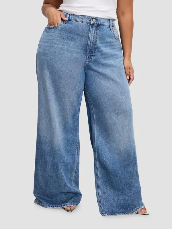 Good American Weightless Good Standard Ease Wide-leg Jeans