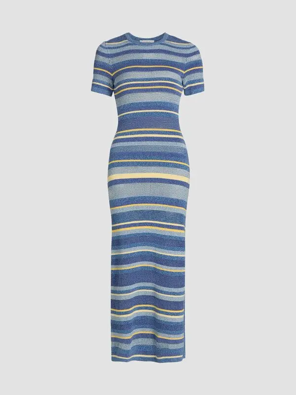 Ba&sh Tonnie Striped Cotton Maxi Dress