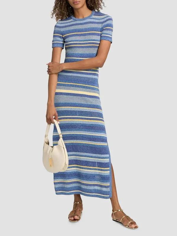 Ba&sh Tonnie Striped Cotton Maxi Dress
