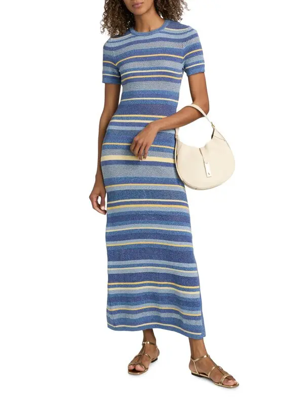 Ba&sh Tonnie Striped Cotton Maxi Dress