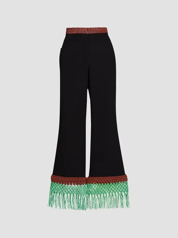 Rosie Assoulin Macrame Pizzants Pants - Black