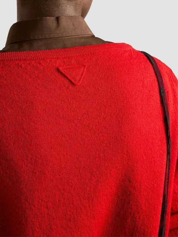 Prada Cashmere V-neck Sweater - Red