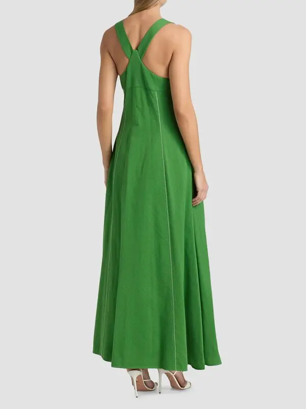 Rosie Assoulin Row, Row, Row Your Buttons Crepe Maxi Dress