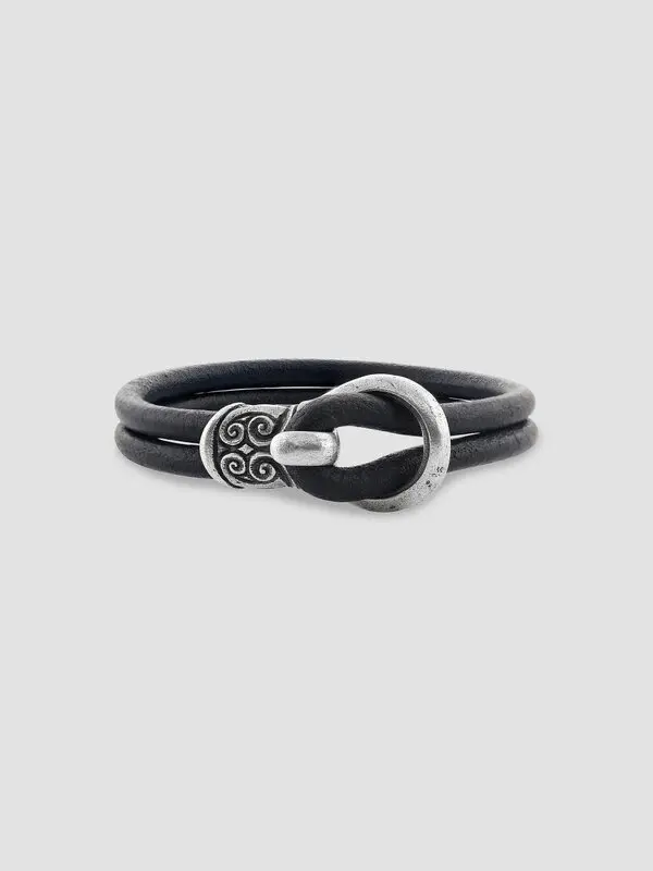 John Varvatos Artisan Sterling & Leather Double-strand Bracelet