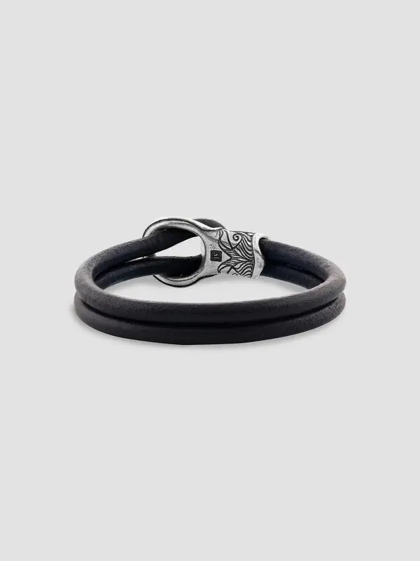 John Varvatos Artisan Sterling & Leather Double-strand Bracelet