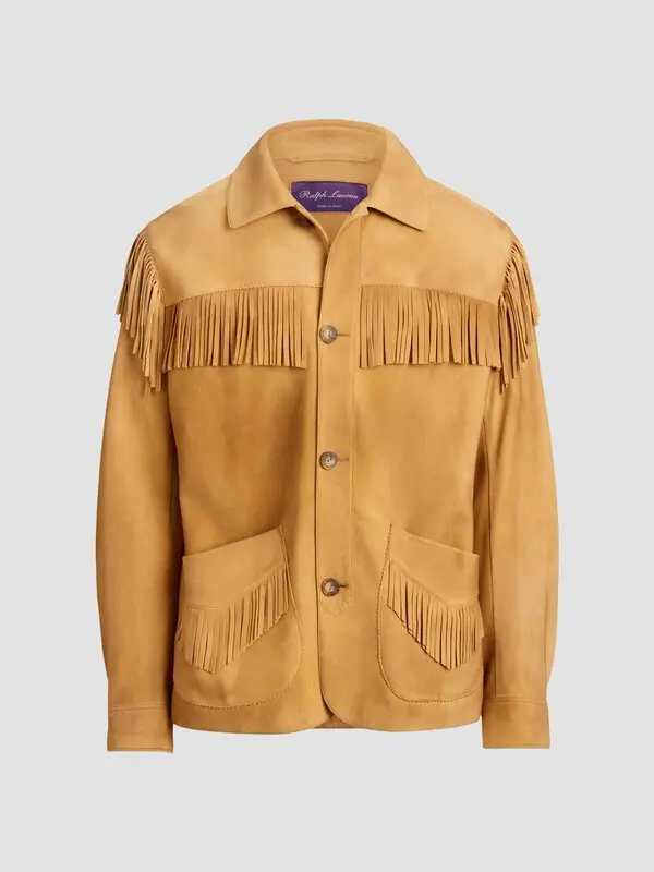 Ralph Lauren Purple Label Carson Fringe Suede Jacket