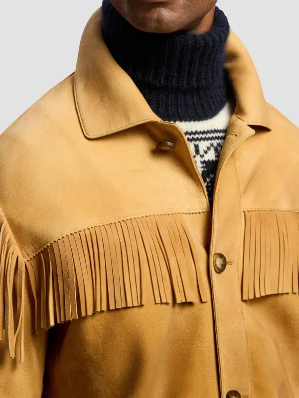 Ralph Lauren Purple Label Carson Fringe Suede Jacket