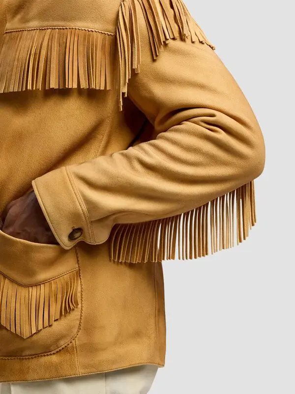 Ralph Lauren Purple Label Carson Fringe Suede Jacket